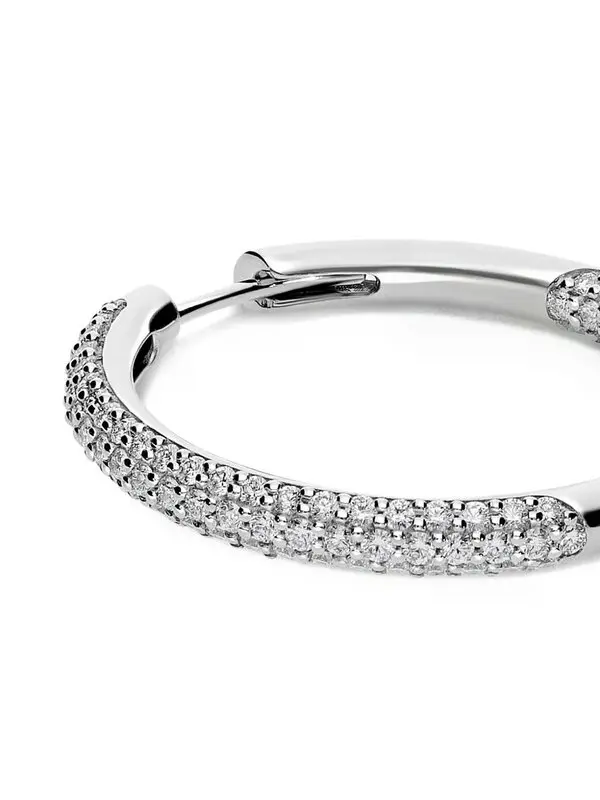 LEO PIZZO 18k White Gold Diamond Hoop Earrings