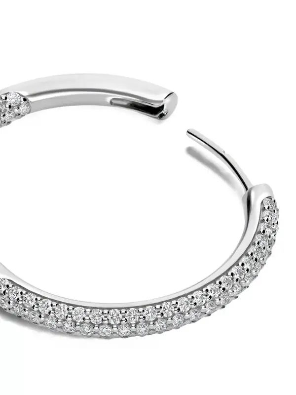 LEO PIZZO 18k White Gold Diamond Hoop Earrings