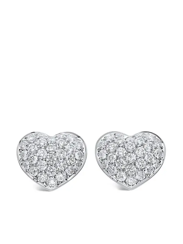 LEO PIZZO 18kt White Gold Amore Diamond Stud Earrings - Silver