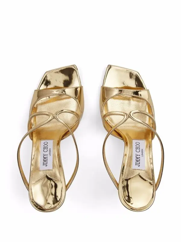 JIMMY CHOO 95mm Anise Sandals - Gold
