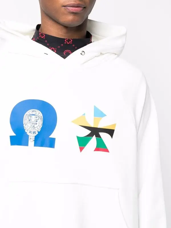 LIBERAL YOUTH MINISTRY Aztec Long-sleeved Hoodie - White