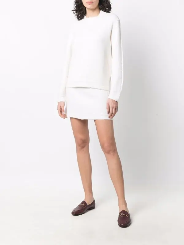 BARRIE Stitch-detail Jumper - White