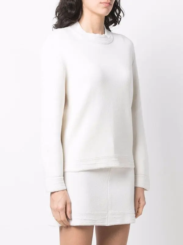 BARRIE Stitch-detail Jumper - White