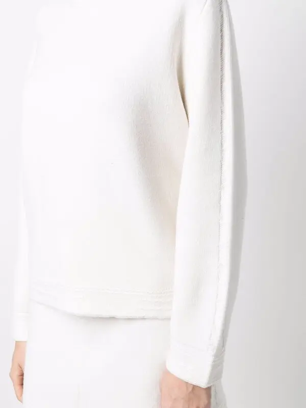 BARRIE Stitch-detail Jumper - White