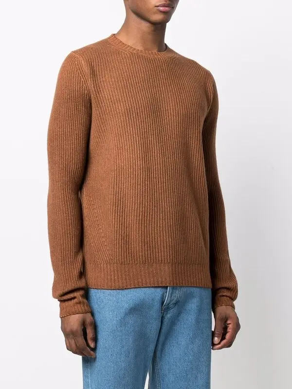 Malo Round Neck Jumper - Brown