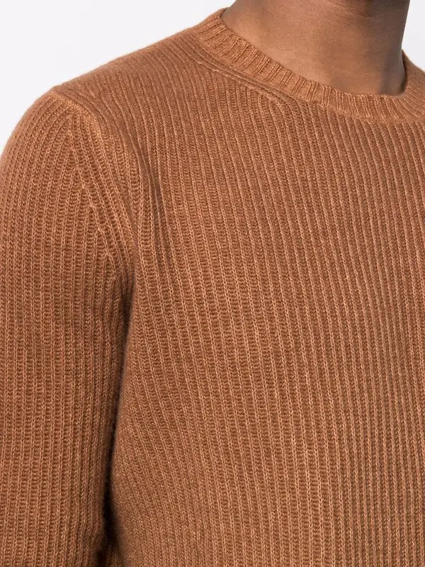 Malo Round Neck Jumper - Brown