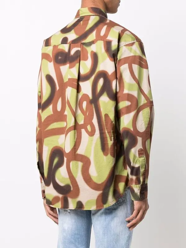 Dsquared2 Abstract-print Flap-pocket Shirt