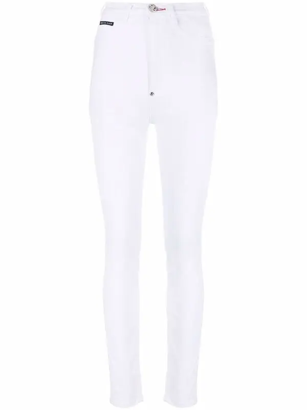 Philipp Plein Super High-waist Skinny Jeans - White