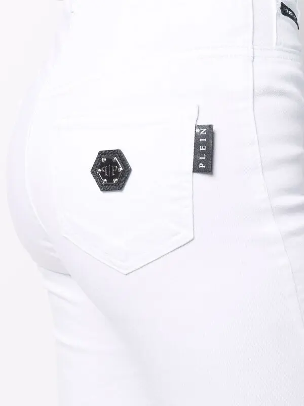 Philipp Plein Super High-waist Skinny Jeans - White