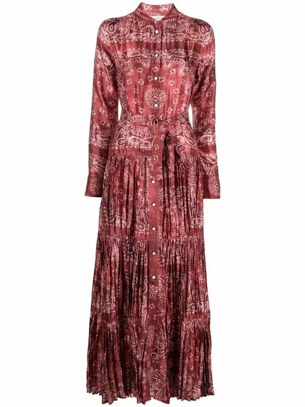 green emerald velvet dress Golden Goose dress in bandana paisley print in anthracite