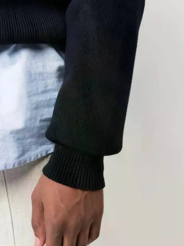 GOLDEN GOOSE Ribbed-knit Round-neck Sweater - Blue