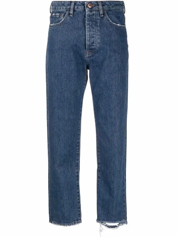 3x1 Distressed Straight-leg Jeans