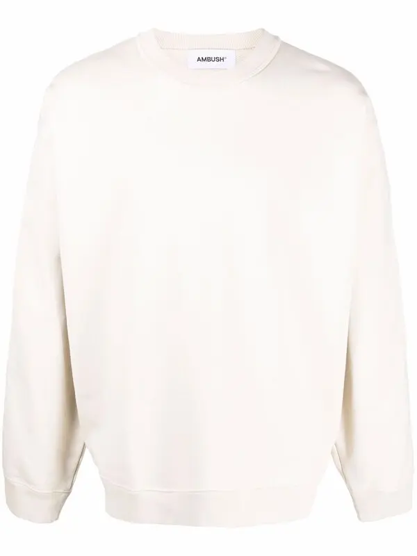 AMBUSH Logo-print Sleeve Sweatshirt - Neutrals