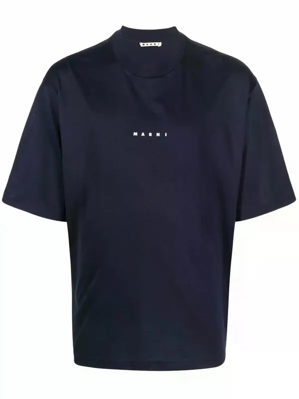 Marni Logo-print Cotton T-shirt - Blue