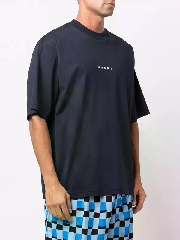 Marni Logo-print Cotton T-shirt - Blue