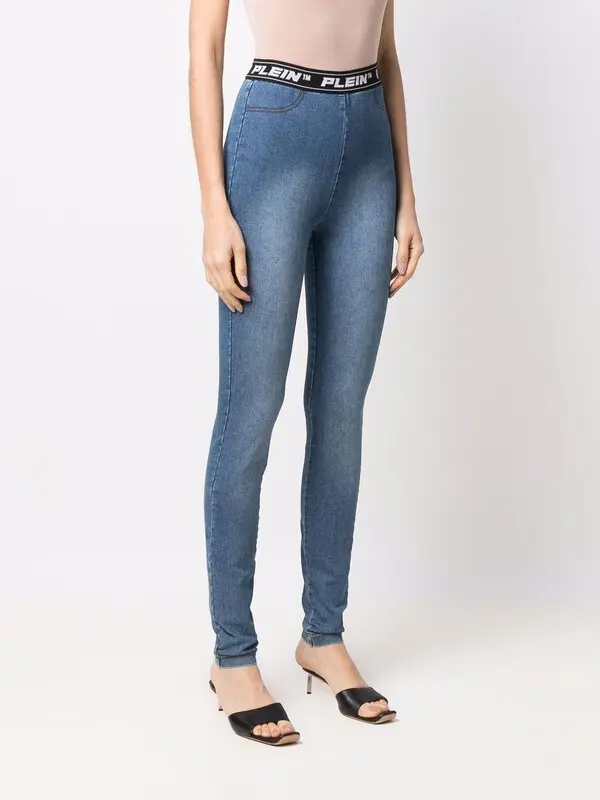 Philipp Plein Logo-waistband Leggings