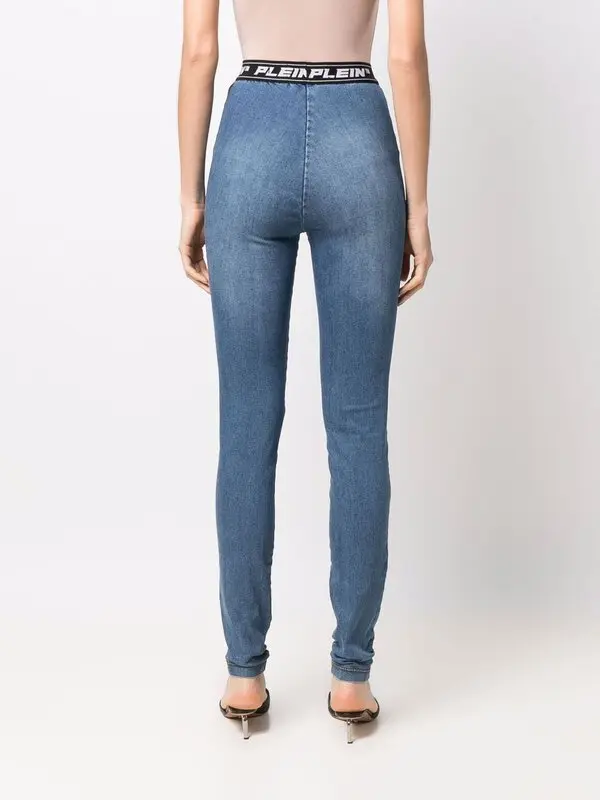 Philipp Plein Logo-waistband Leggings