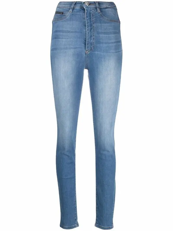 Philipp Plein Super High-waist Skinny Jeans - Blue