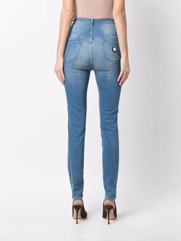 Philipp Plein Super High-waist Skinny Jeans - Blue