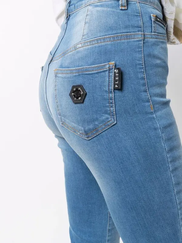 Philipp Plein Super High-waist Skinny Jeans - Blue