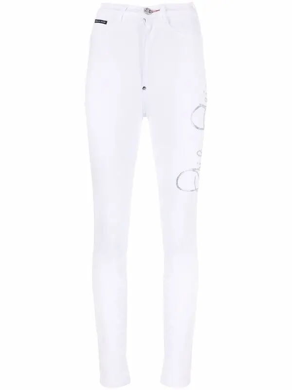 Philipp Plein Logo-print Jeggings - White
