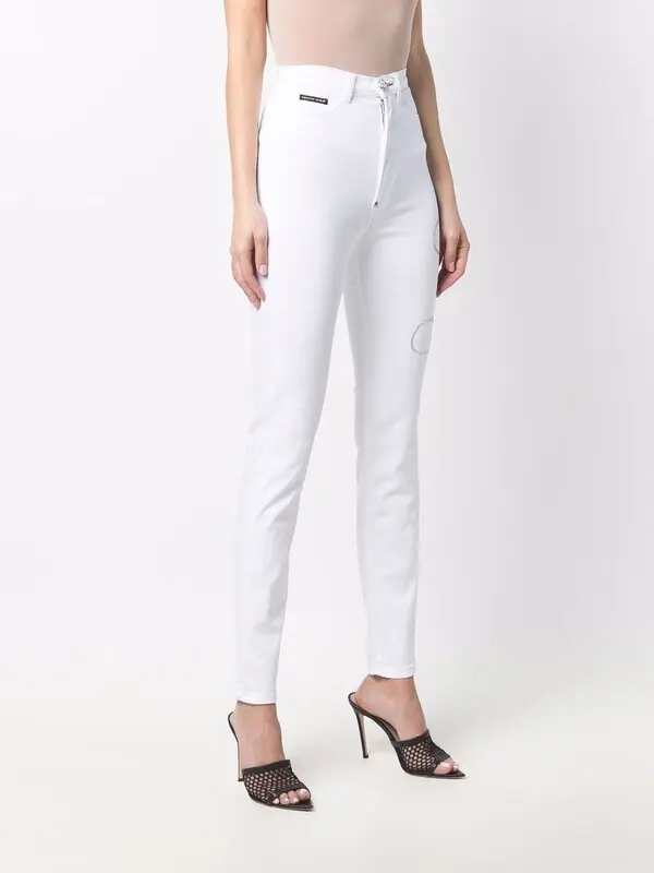 Philipp Plein Logo-print Jeggings - White