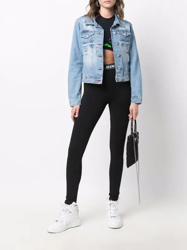 Philipp Plein Logo-waistband Leggings