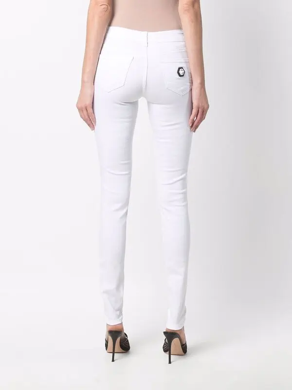 Philipp Plein High-rise Skinny Jeggings - White