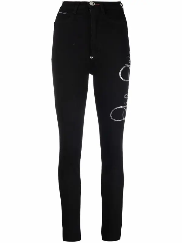 Philipp Plein Logo-print Jeggings - Black