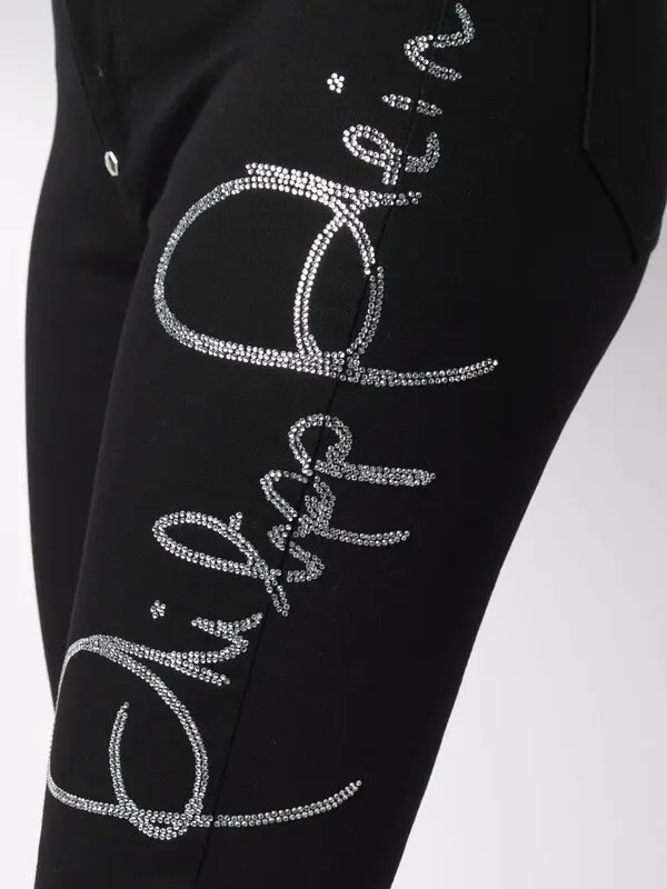 Philipp Plein Logo-print Jeggings - Black