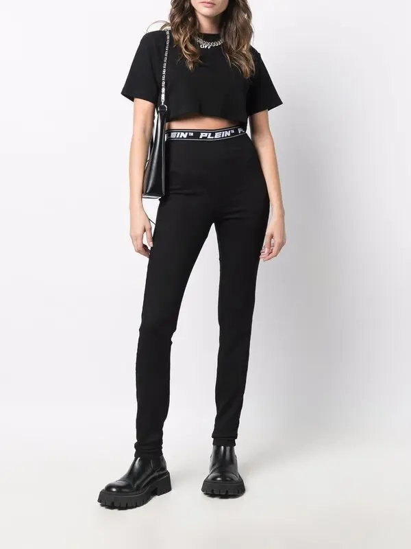 Philipp Plein Logo-waistband Leggings