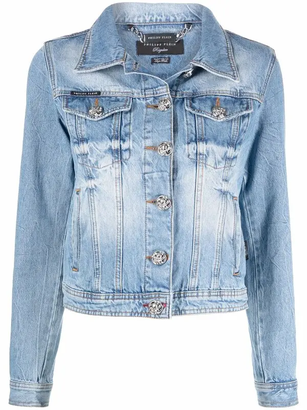 Philipp Plein Logo Denim Jacket - Blue