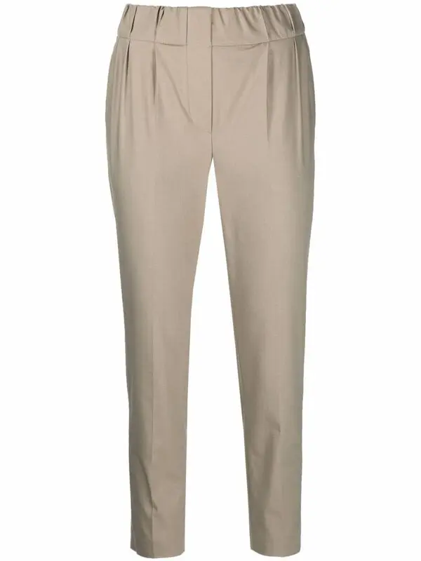 Brunello Cucinelli Cropped Straight-leg Trousers - Green