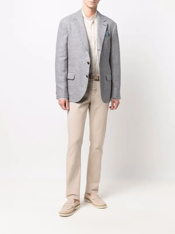 Brunello Cucinelli Houndstooth Single-breasted Blazer