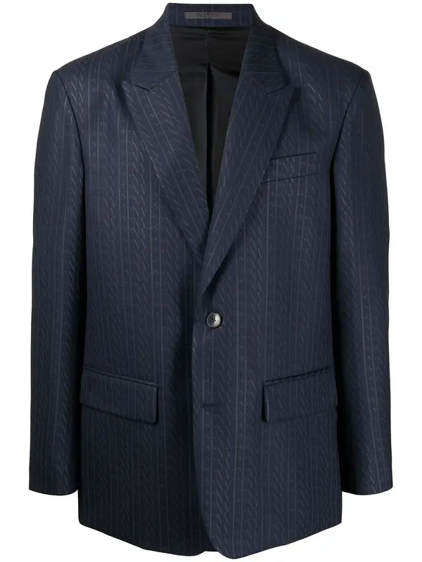 Valentino Garavani Vltn-print Single-breasted Suit Jacket