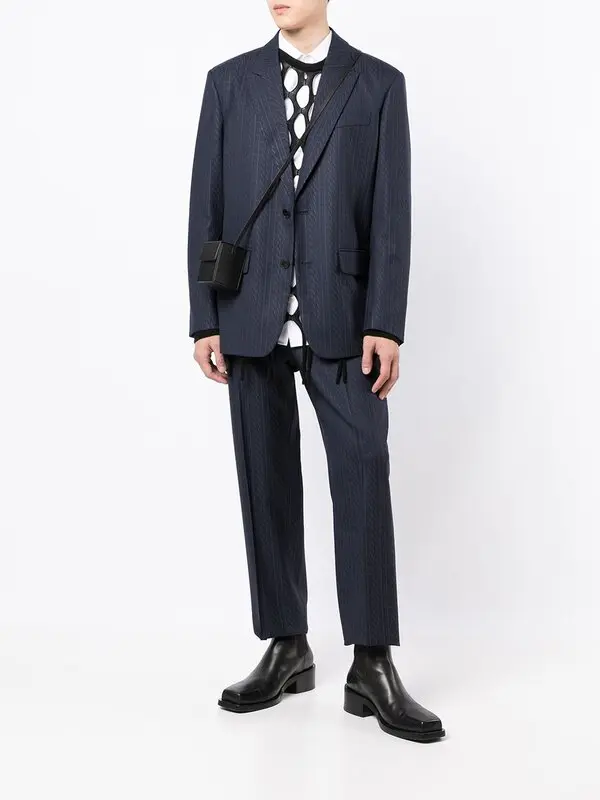Valentino Garavani Vltn-print Single-breasted Suit Jacket