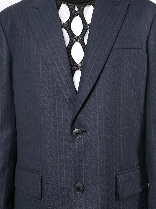 Valentino Garavani Vltn-print Single-breasted Suit Jacket