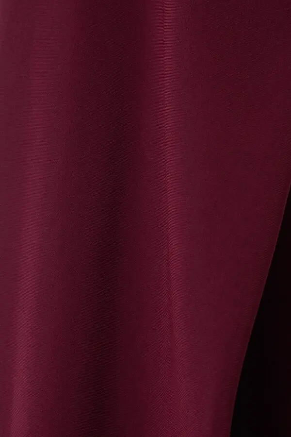 SERGIO HUDSON Burgundy Wool-crepe Wide-leg Pants