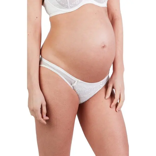 CACHE COEUR Louise Embroidered Maternity Briefs - Ivory