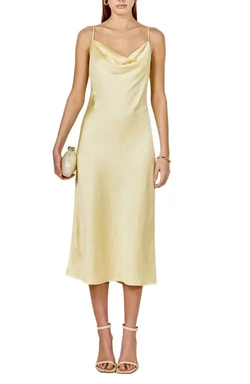 Endless Rose Satin Midi Dress - Lemon