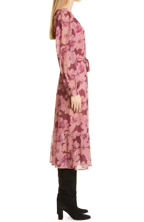 Paige Aloe Long Sleeve Midi Wrap Dress