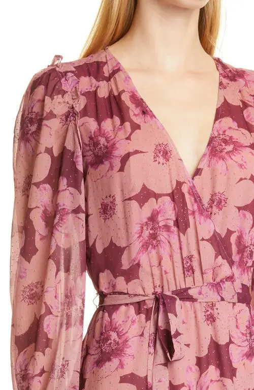 Paige Aloe Long Sleeve Midi Wrap Dress