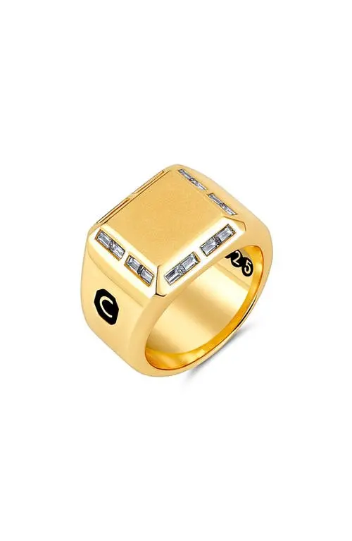 CRISLU Signet Ring - 18kt Yellow Gold