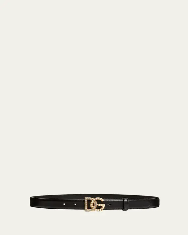 Dolce & Gabbana Dg Swarovski Crystal And Pearl Belt - Black / Gold