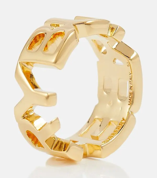 Burberry Plated Brass Logo Ring