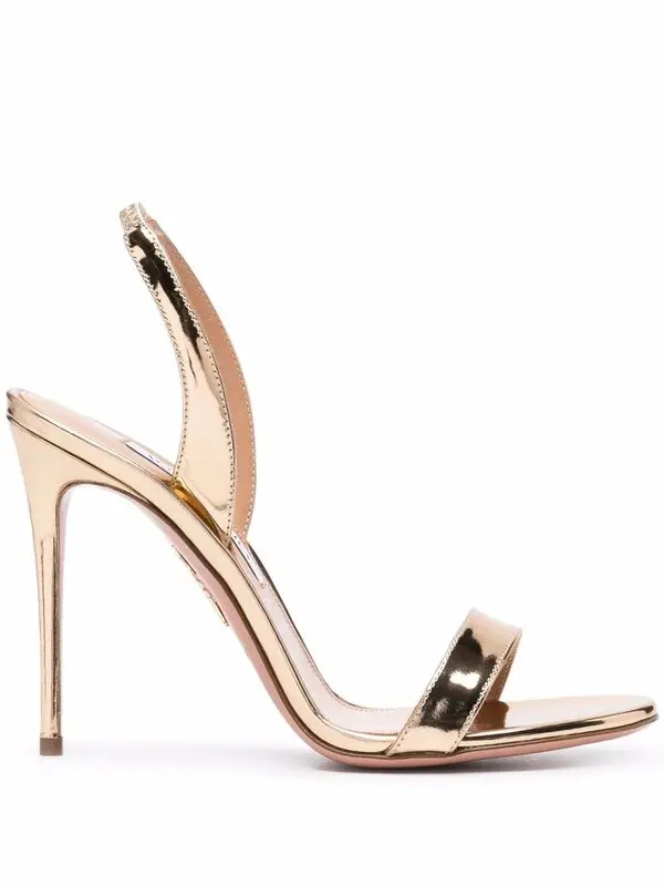 AQUAZZURA So Nude 105mm Sandals - Gold