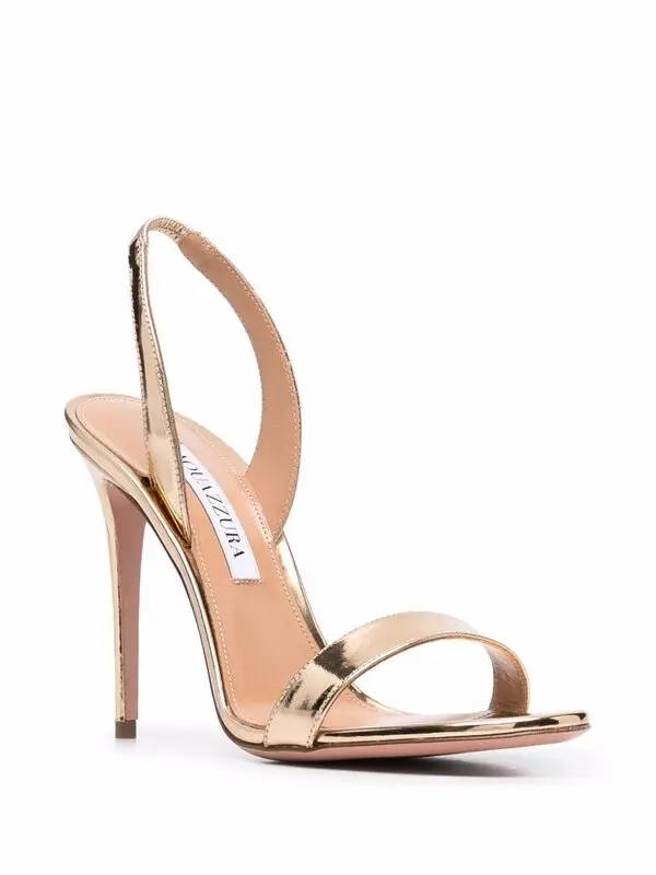 AQUAZZURA So Nude 105mm Sandals - Gold