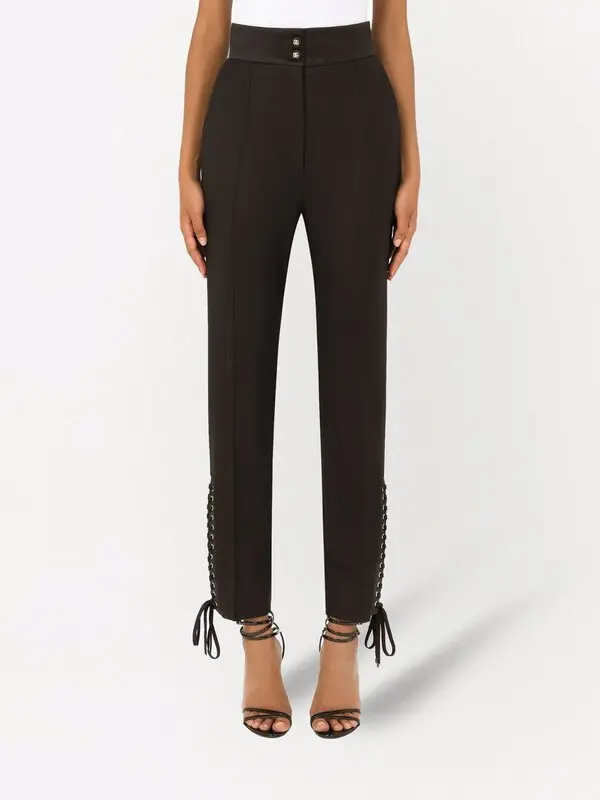Dolce & Gabbana Lace-up Twill Trousers