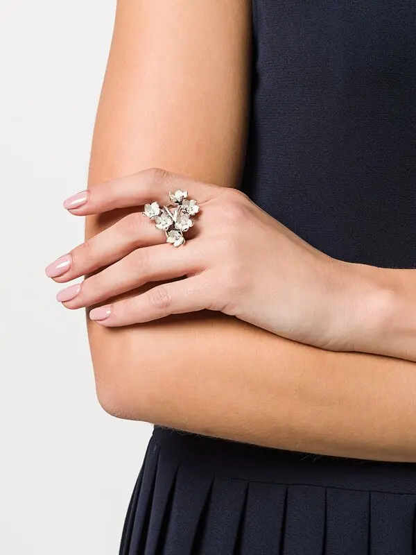 SHAUN LEANE Cherry Blossom Diamond Ring - Silver