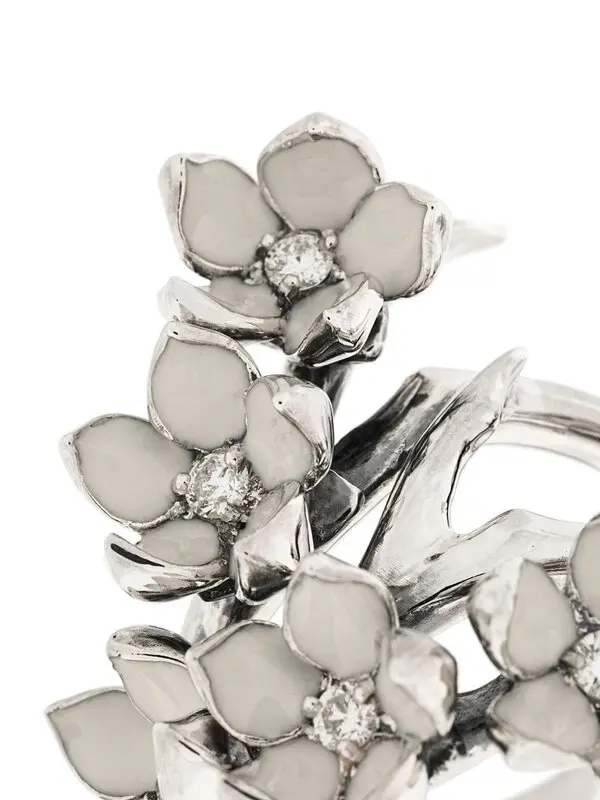 SHAUN LEANE Cherry Blossom Diamond Ring - Silver
